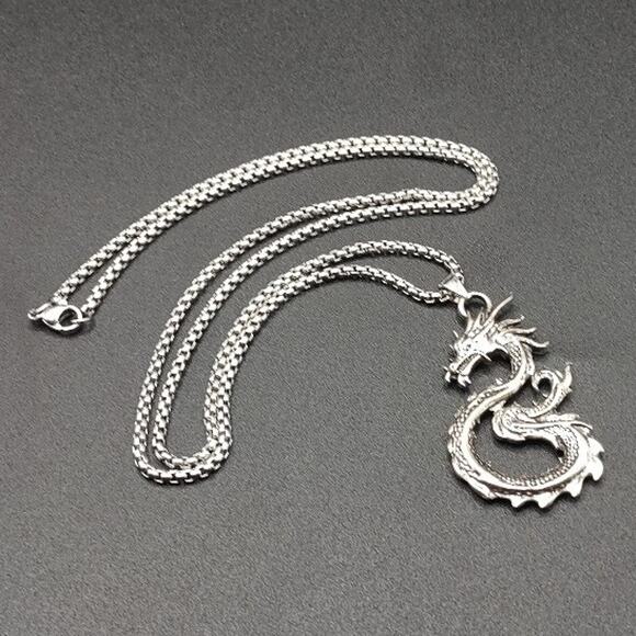 Independent | Accessories | Stainless Chinese Dragon Necklace Box Chain ...